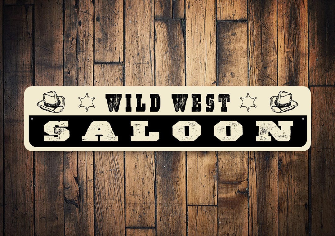 Wild West Saloon Sign, Saloon Sign, Rustic Saloon Gift, Saloon Decor ...