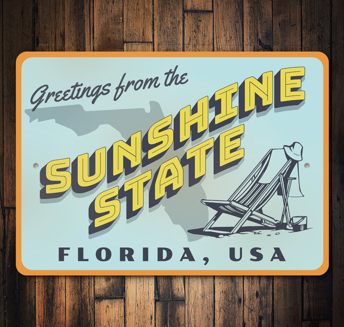 Sunshine State Sun State Sign Florida Decor Sunny Weather - Etsy