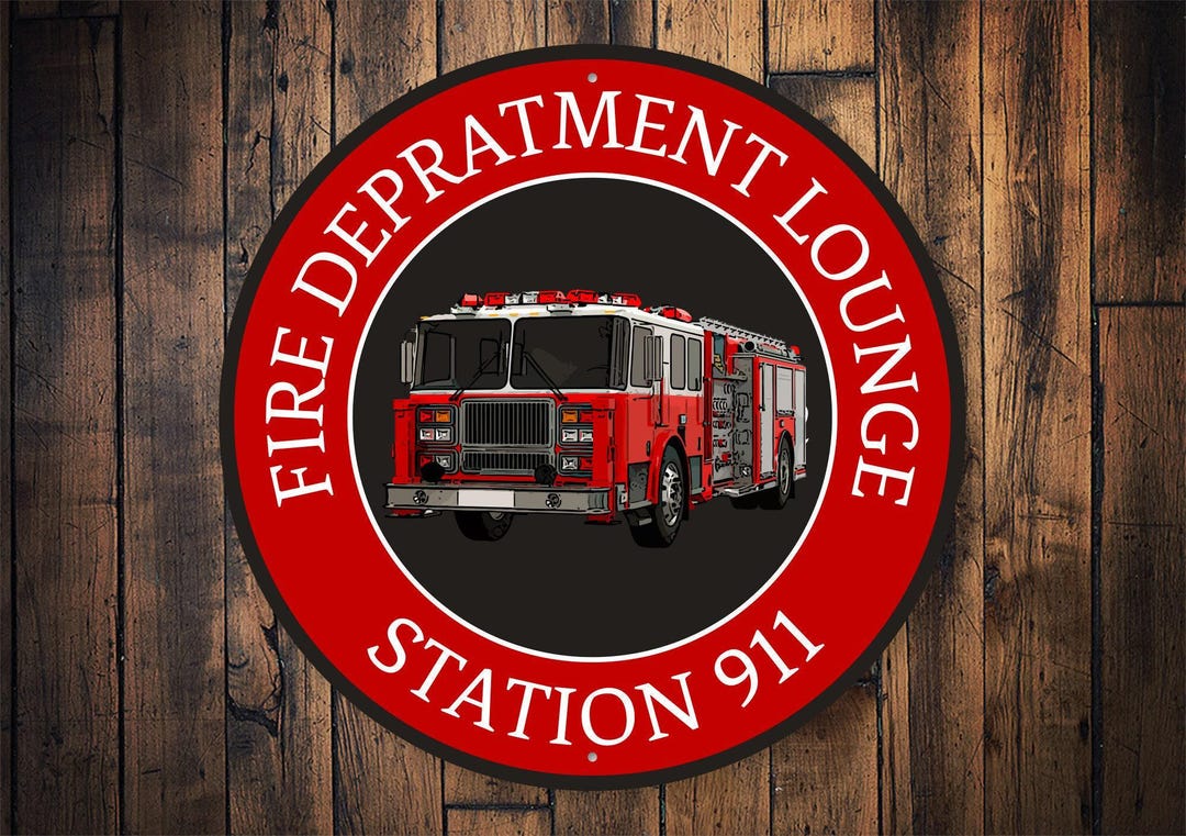 Custom Fire Station Sign - Firefighter Lounge Decor - Personalized ...