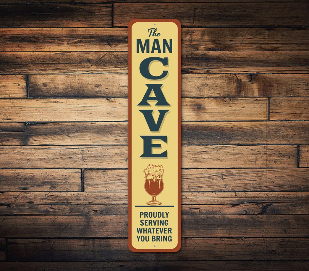 The Mancave Sign, Man Cave Bar, Retro Bar Sign, Beer Lover Decor, Beer ...