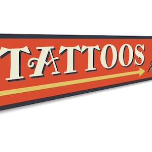 Tattoo Direction Sign, Tattoo Shop Outside, Tattoo Lovers, Custom Tat ...