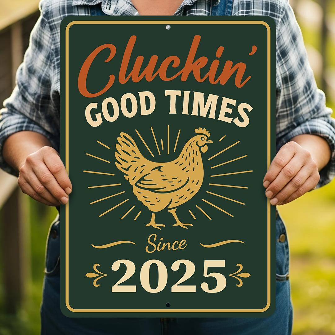 Cluckin Good Times Sign, Custom Date Sign, Chicken Coop Sign, Farmhouse ...