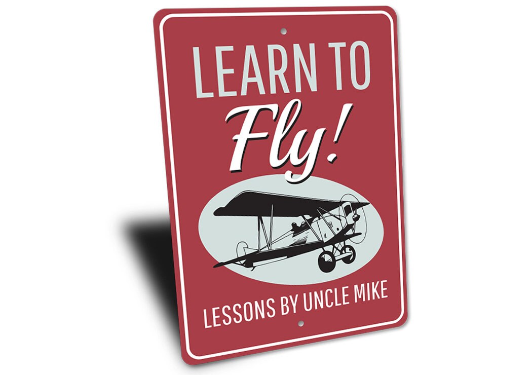 Learn to Fly Sign Pilot Sign Airplane Decor Airplane Hangar - Etsy