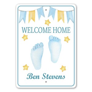 Welcome Home Baby Sign, Baby Boys Decor, Baby Room Decor, Baby Boy Room ...