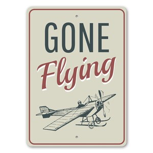 Gone Flying Sign, Flying Plane Sign, Airplane Decor, Airplane Pilot ...