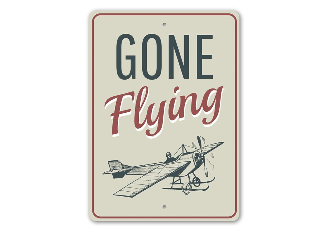 Gone Flying Sign Flying Plane Sign Airplane Decor Airplane | Etsy