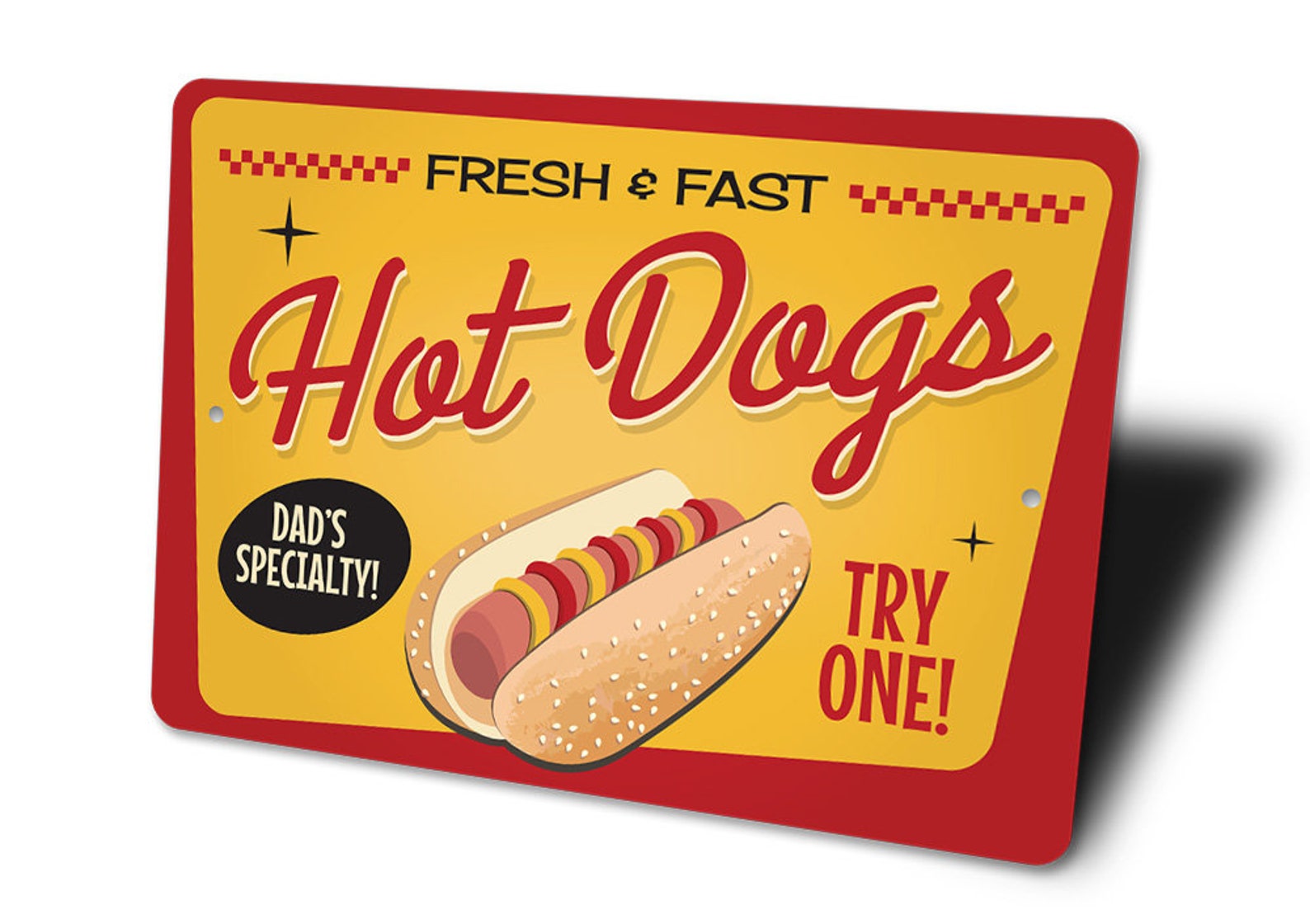 Hot Dog Sign Vintage Hot Dog Sign Hot Dogs Moms Kitchen | Etsy