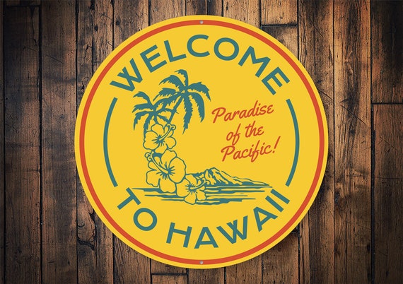 Welcome to Hawaii Hawaii Sign Hawaii Decor Paradise Ocean | Etsy
