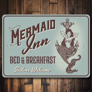 Mermaid Inn Sign, Mermaid Decor Sign, Mermaid Lovers, Metal Sea Sign ...