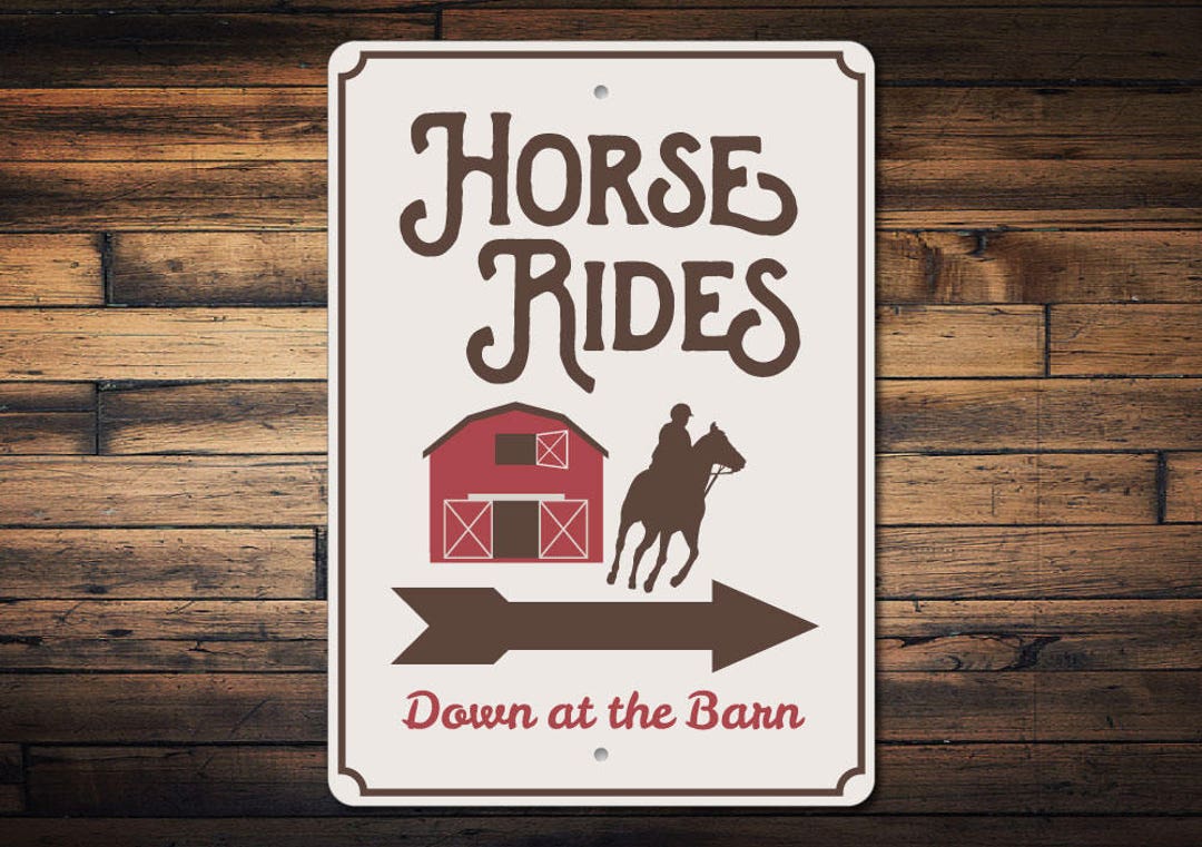 Horse Rides Sign Horse Barn Decor Horse Barn Sign Metal - Etsy