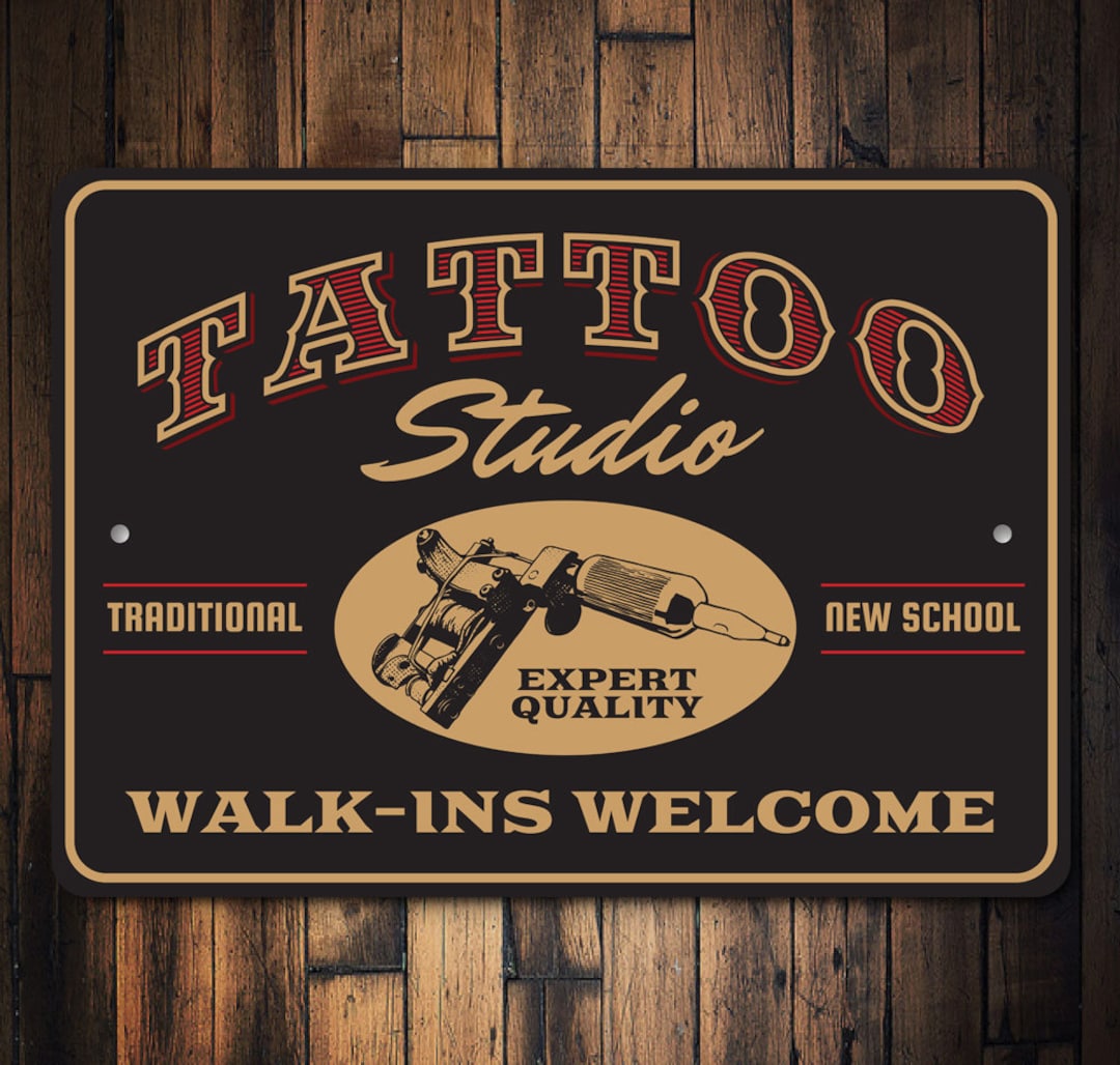 Tat Studio Sign, Custom Tattoo Sign, Tattoo Art, Tattoo Shop Sign ...