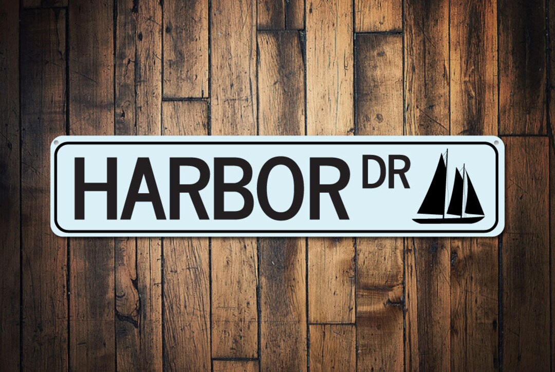 Harbor Dr Sign, Custom Beach Street Sign, Metal Sailboat Drive Sign ...