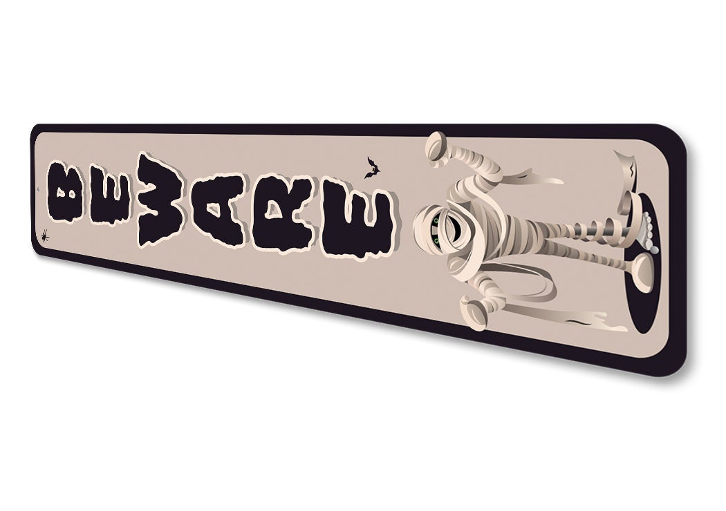 Warning Beware Sign Spooky Decor Mummy Sign Halloween - Etsy