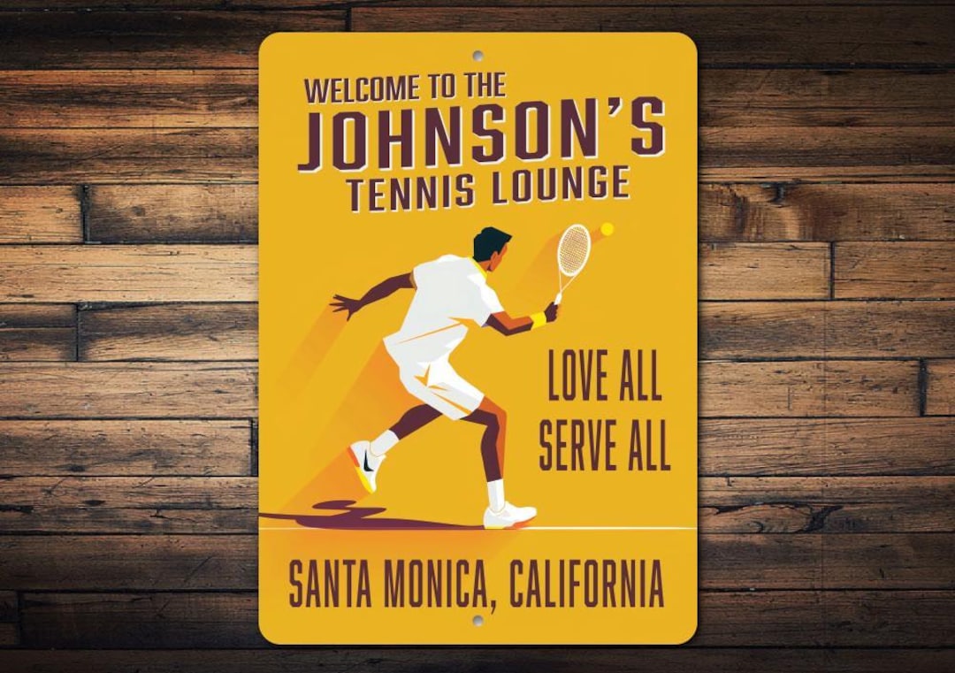 Retro Tennis Lounge Sign | Personalized Vintage Style Sign | Family ...