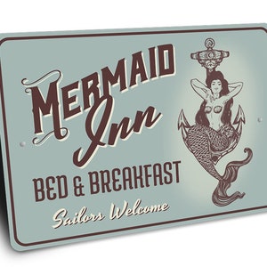 Mermaid Inn Sign, Mermaid Decor Sign, Mermaid Lovers, Metal Sea Sign ...