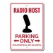 Radio Host Parking Sign, Radio Host Sign, Radio Host Gift for Radio ...