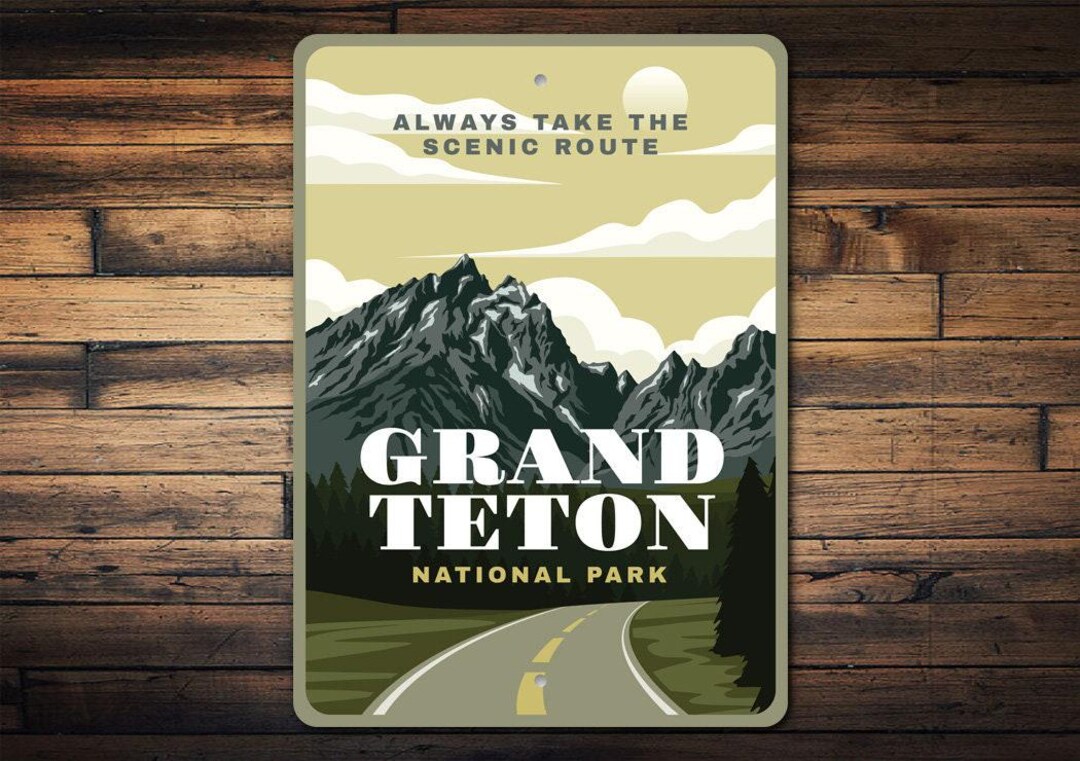 Grand Teton National Park, Grand Teton Sign, National Park Decor ...