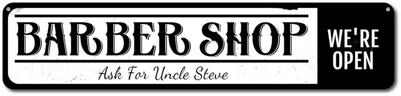 Barber Shop Sign Personalized We're Open Sign Custom | Etsy