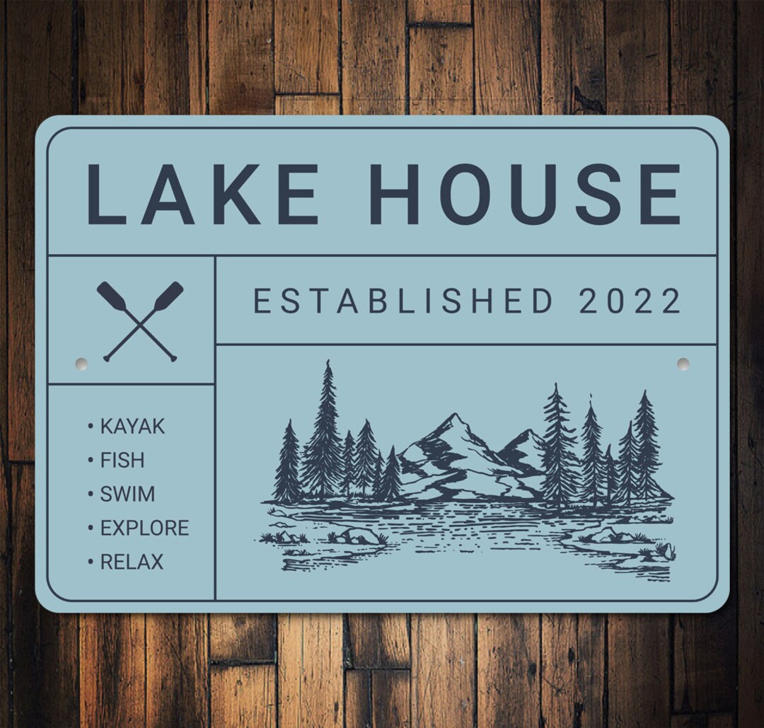 Custom Lake House Sign, Personalized Lake House Decor, Lake Activities ...