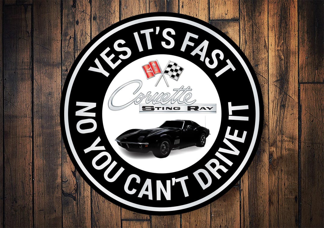 Stingray Corvette Circle Sign, Gift for Corvette, Corvette Lover Gift ...