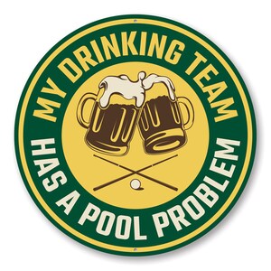 Drinking Team Sign, Drinking Sign, Pool Drink Team, Pool Lovers, Decor ...