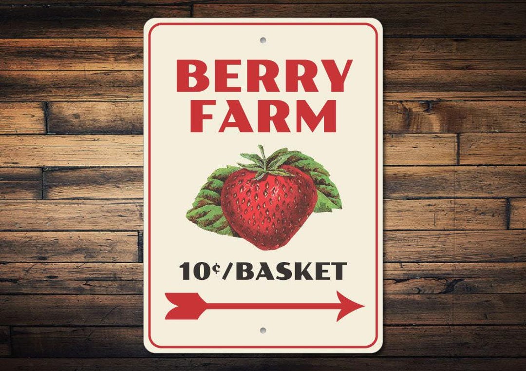 Berry Farm Sign, Strawberry Decor, Strawberry Lover Gift, Strawberry ...