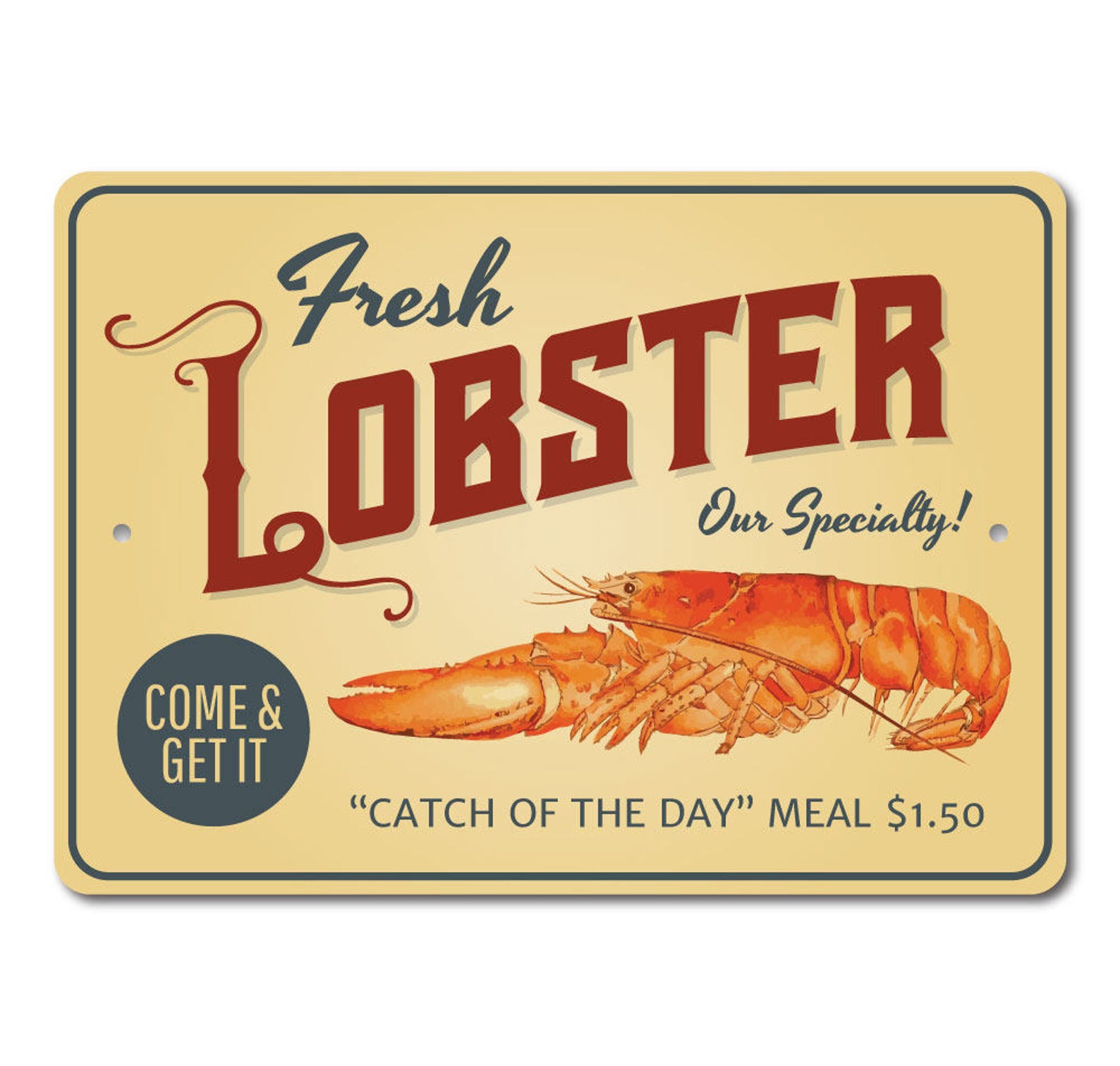 Lobster Decor Lobster Sign Lobster Lover Gift Seafood - Etsy