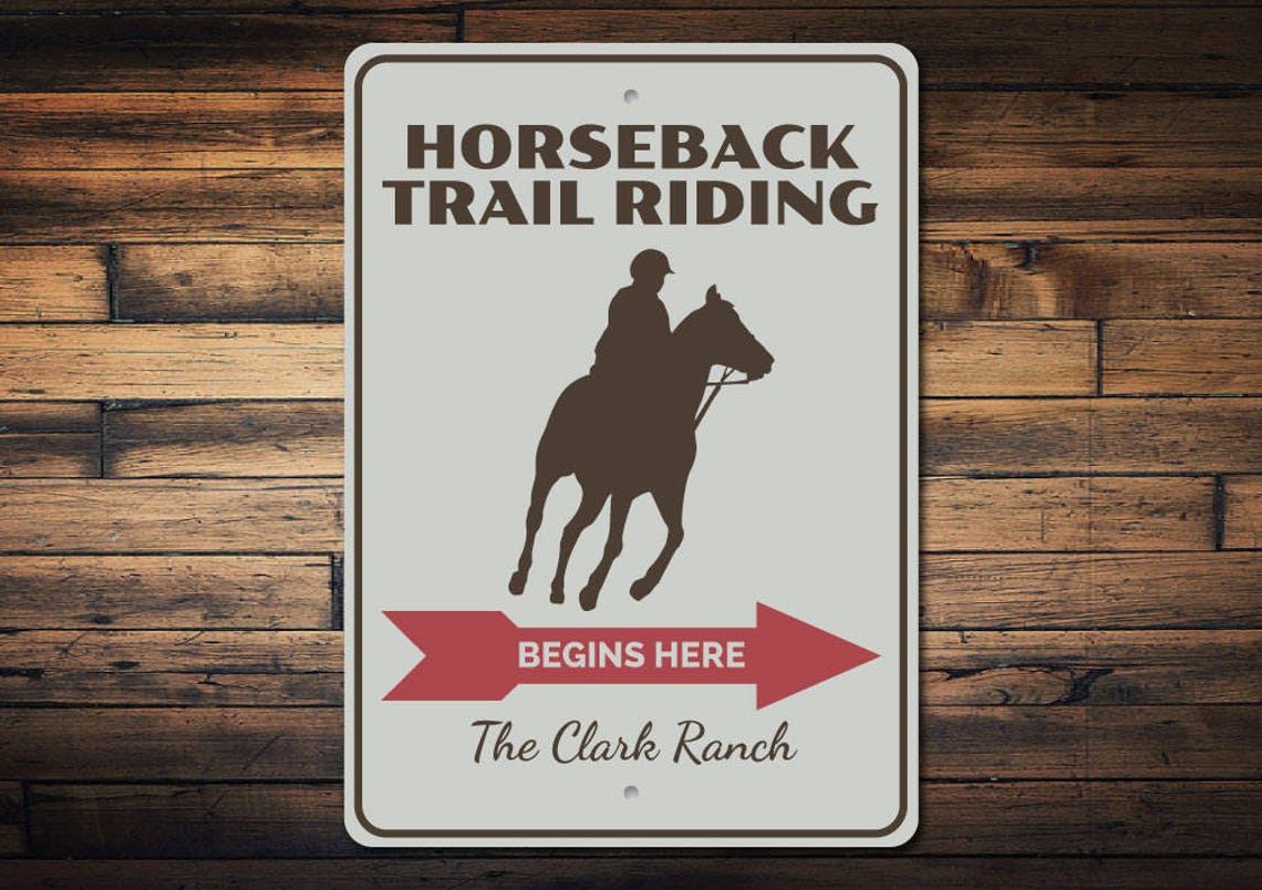 Horseback Rider Sign Trail Riding Sign Custom Ranch Sign - Etsy