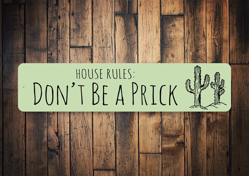 Funny House Rules Sign Funny Humor T Funny Cactus T Etsy
