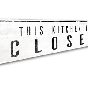 Kitchen Closed Sign, Rustic Kitchen Sign, White & Black Sign, Rustic ...