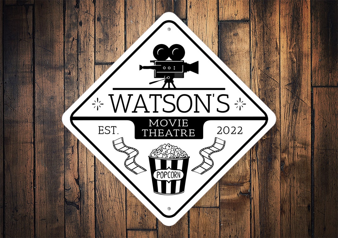 Last Name Theater Sign, Theater Gift, Family Theater, Family Name ...