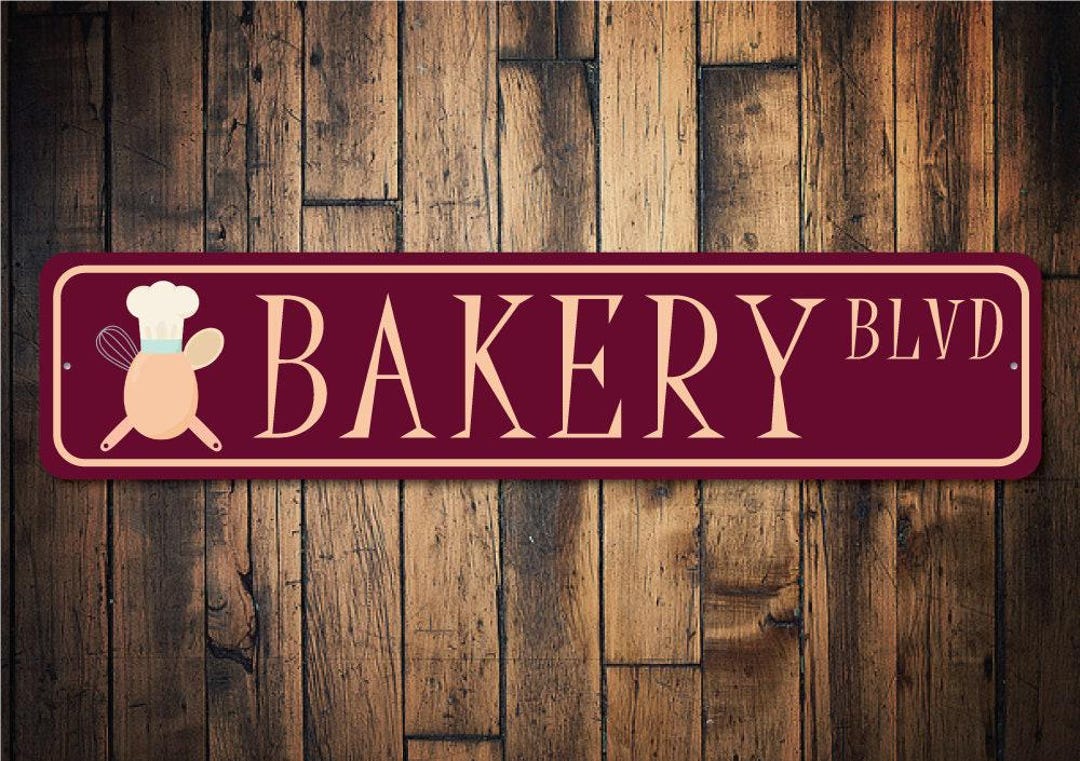 Bakery BLVD Sign, Bakery Sign, Sign for Baking, Bakers Decor, Cooking ...