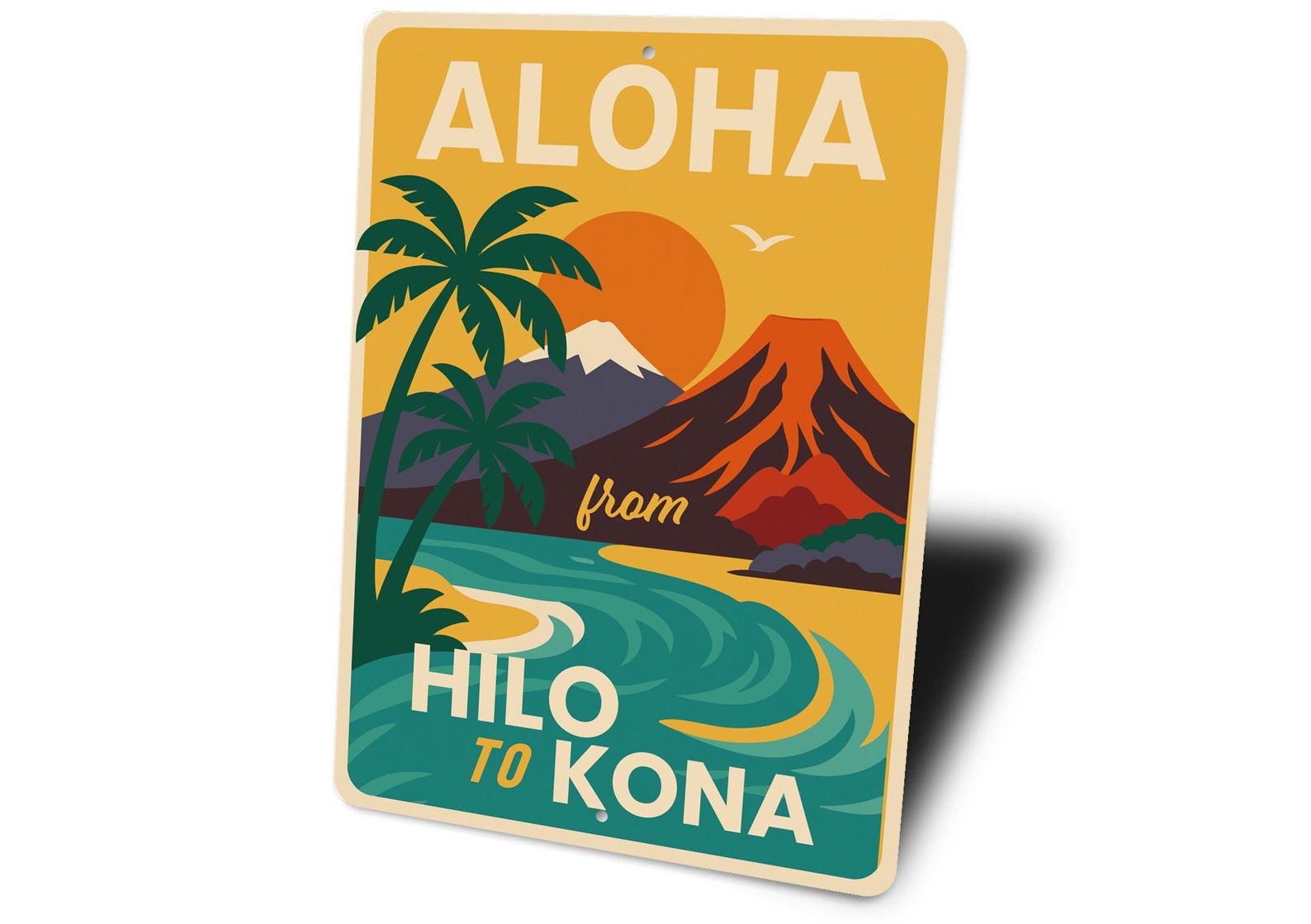 Aloha From Hilo to Kona Sign, Big Island Decor, Hawaii Wall Decor ...