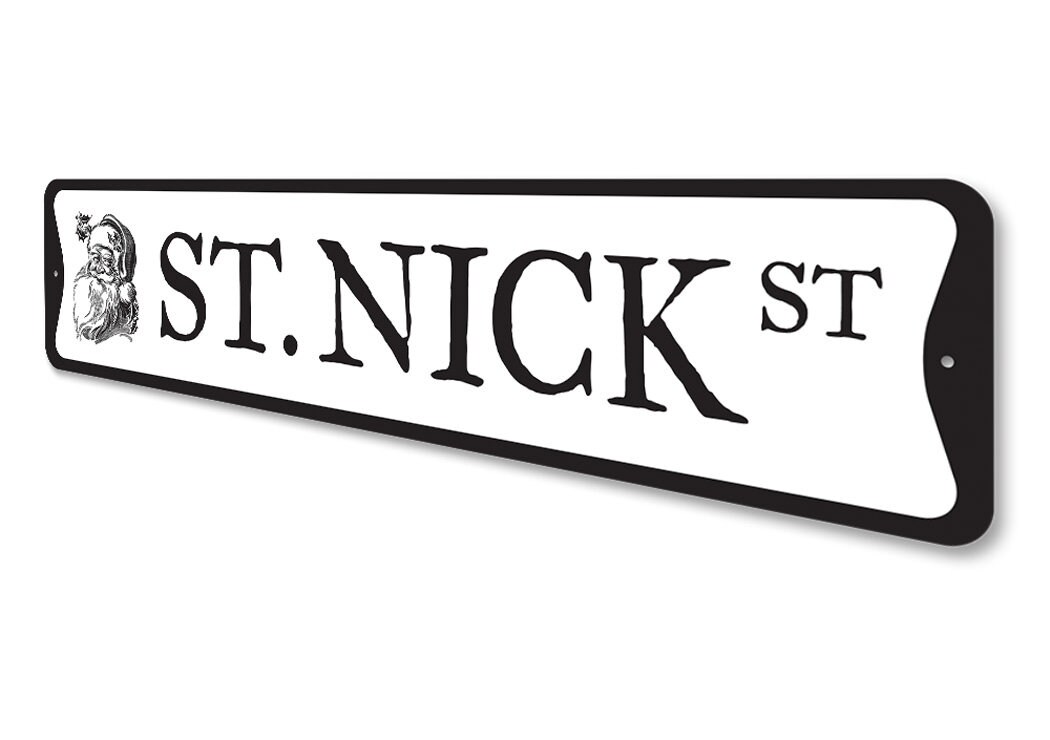 St. Nick Street Sign Santa Sign Christmas Decor Santa Sign - Etsy