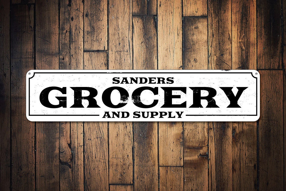 Grocery & Supply Sign, Personalized Shop Owner Name Sign, Mercantile ...