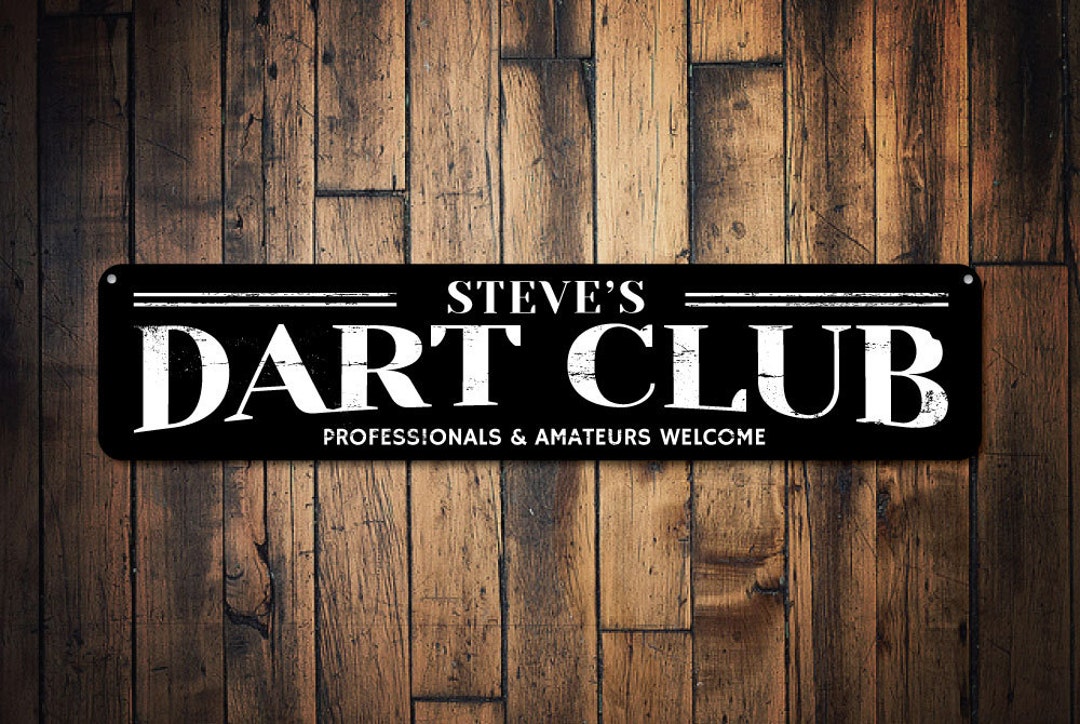 Dart Club Sign, Personalized Gamer Name Man Cave Sign, Professionals ...