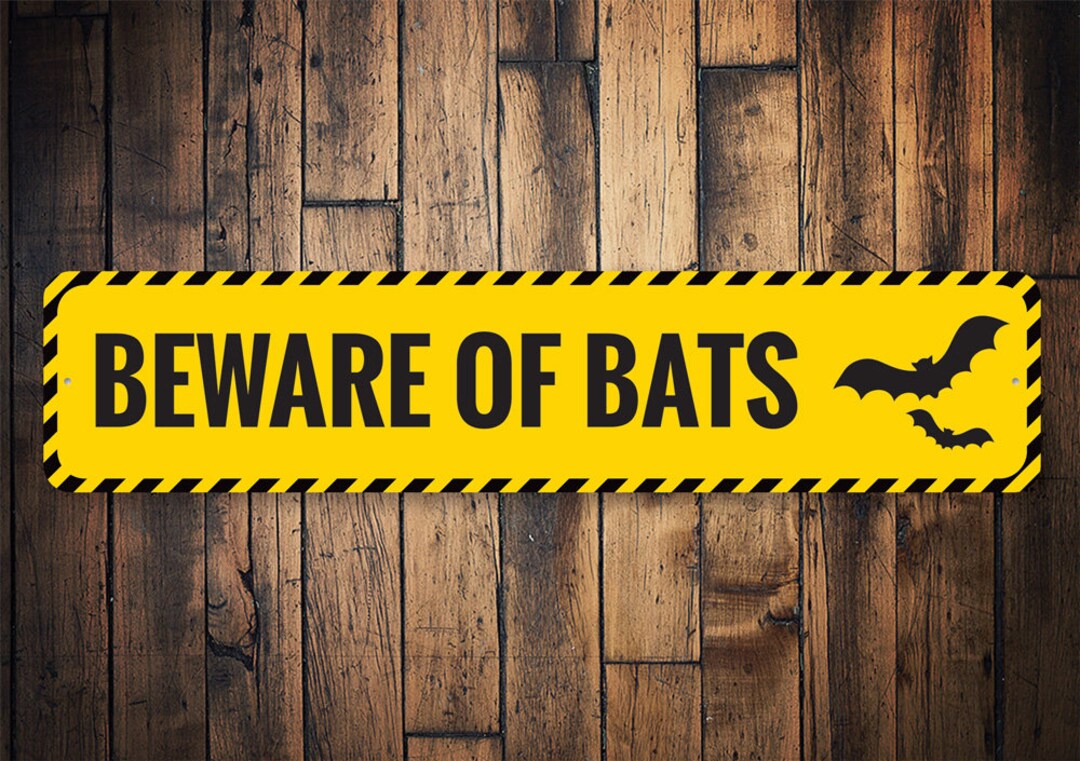 Beware of Bats, Watch Out for Bat, Halloween Bat Decor, Halloween Signs ...