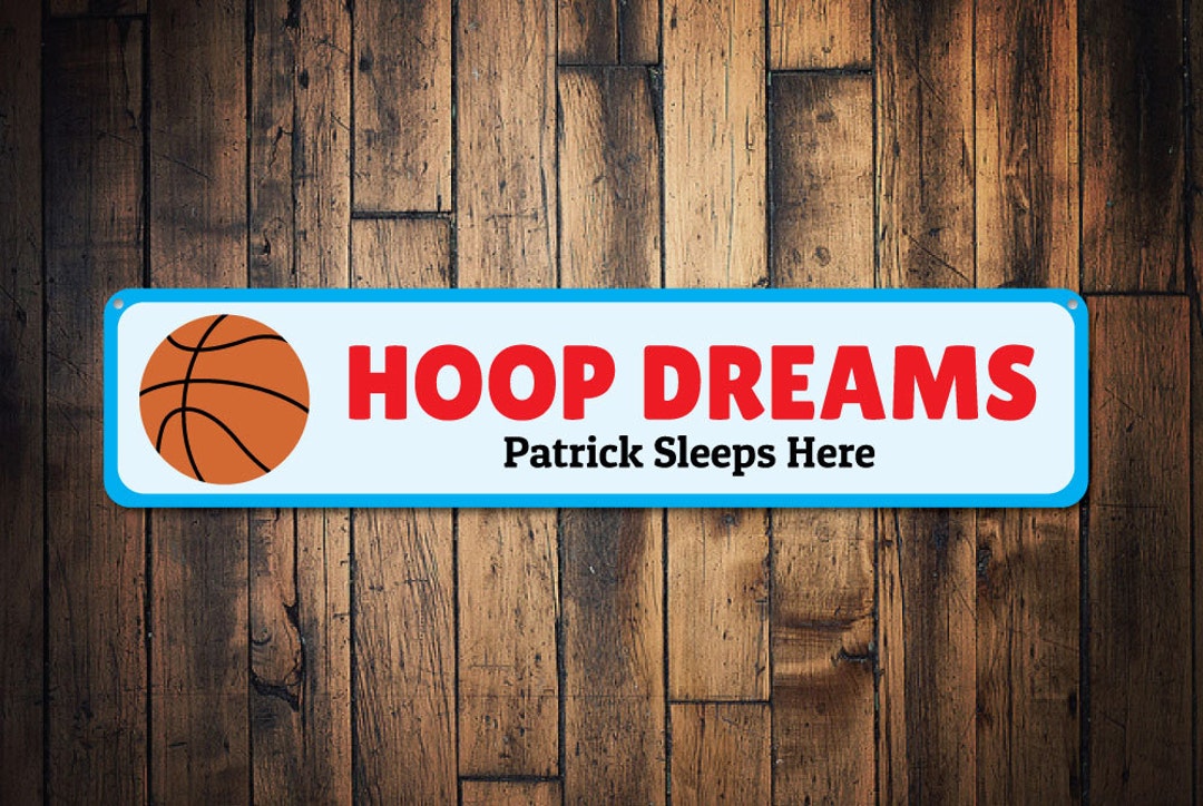 Basketball Bedroom Sign, Custom Hoop Dreams Basketball Player Sleeps ...