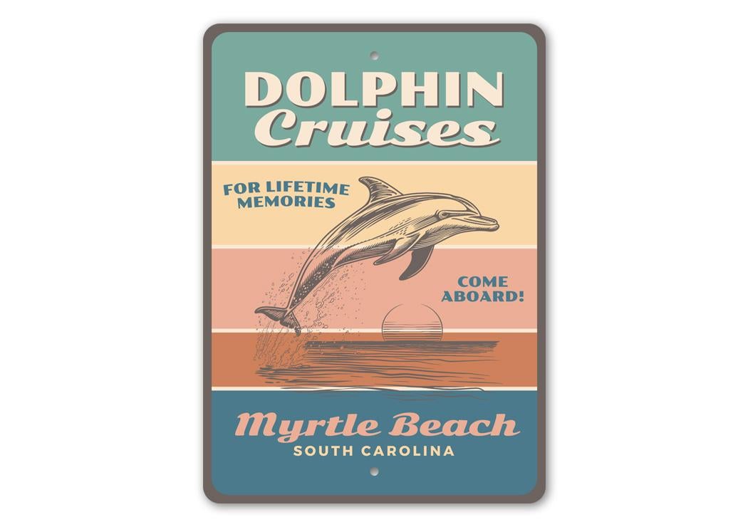 Dolphin Cruises Sign, Myrtle Beach Sign, South Carolina Decor, Beach ...