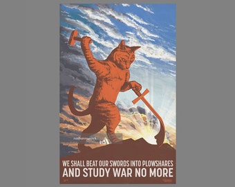 Soviet Cat Defeat the Fascist Snake Poster | Etsy