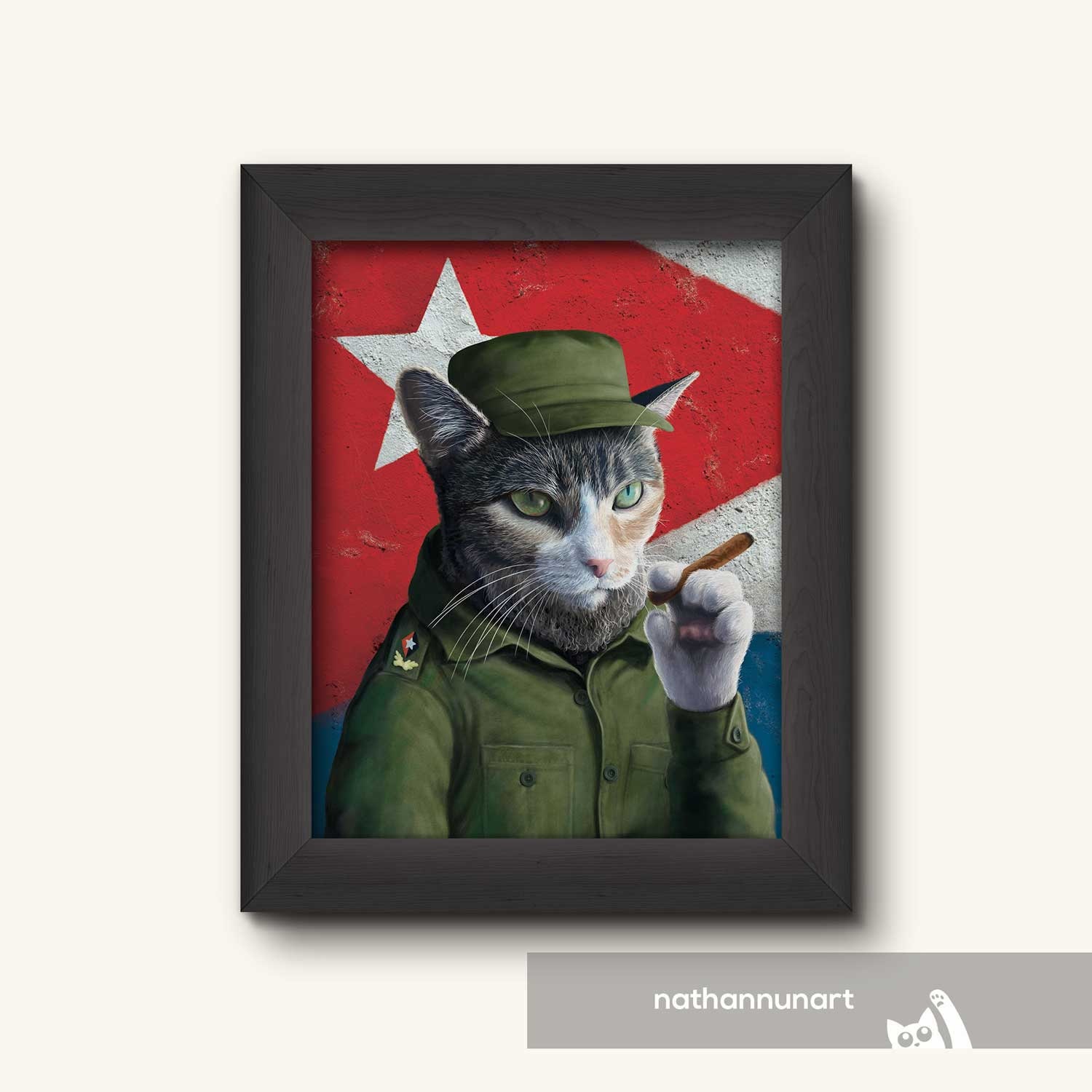 Fidel Catstro Fidel Castro as a Cat Print | Etsy