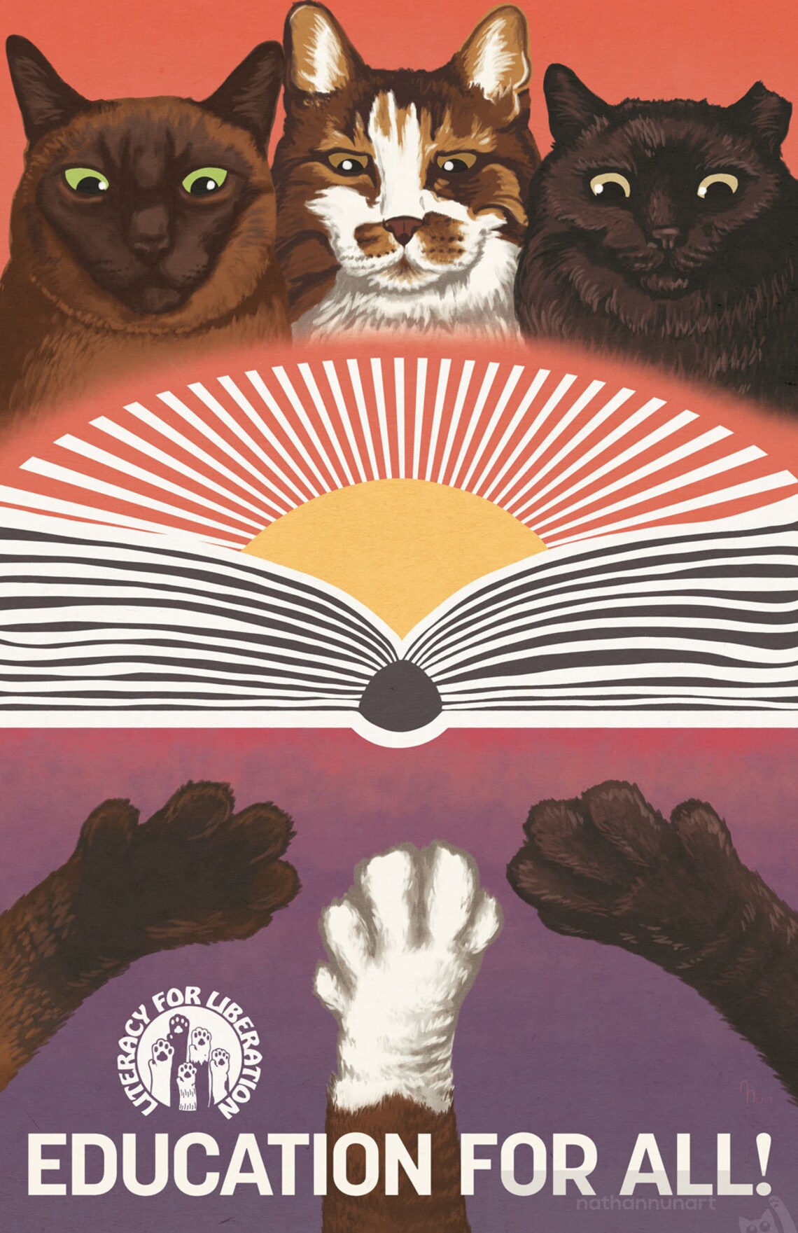 Soviet Cat Poster - Education for All! - Etsy
