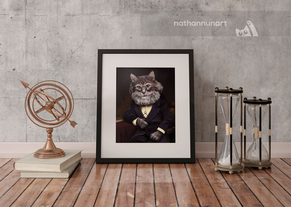 Marx as a Cat Portrait of Karl Manx | Etsy