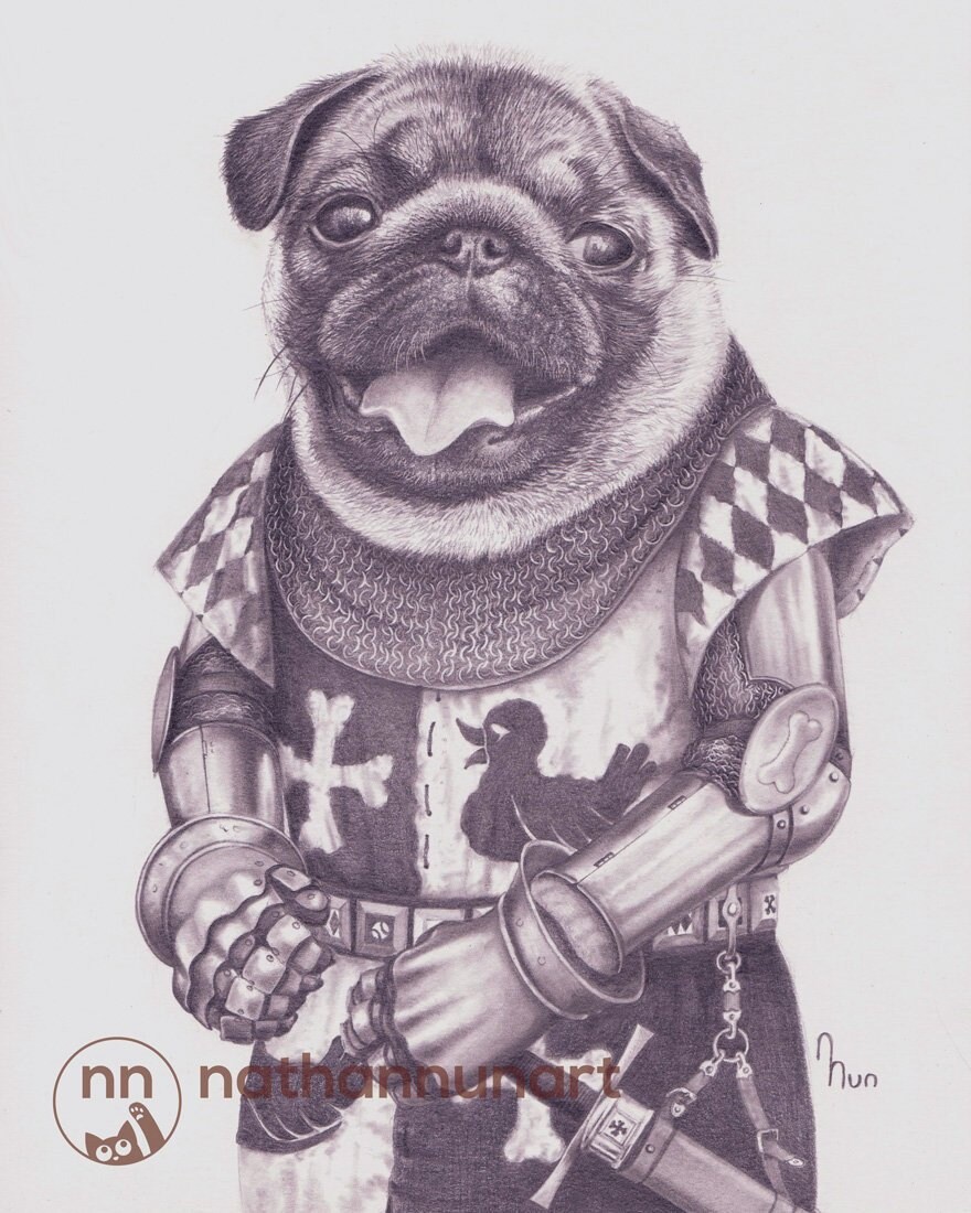 Pug Knight Dog in 14th Century Armor - Etsy Canada
