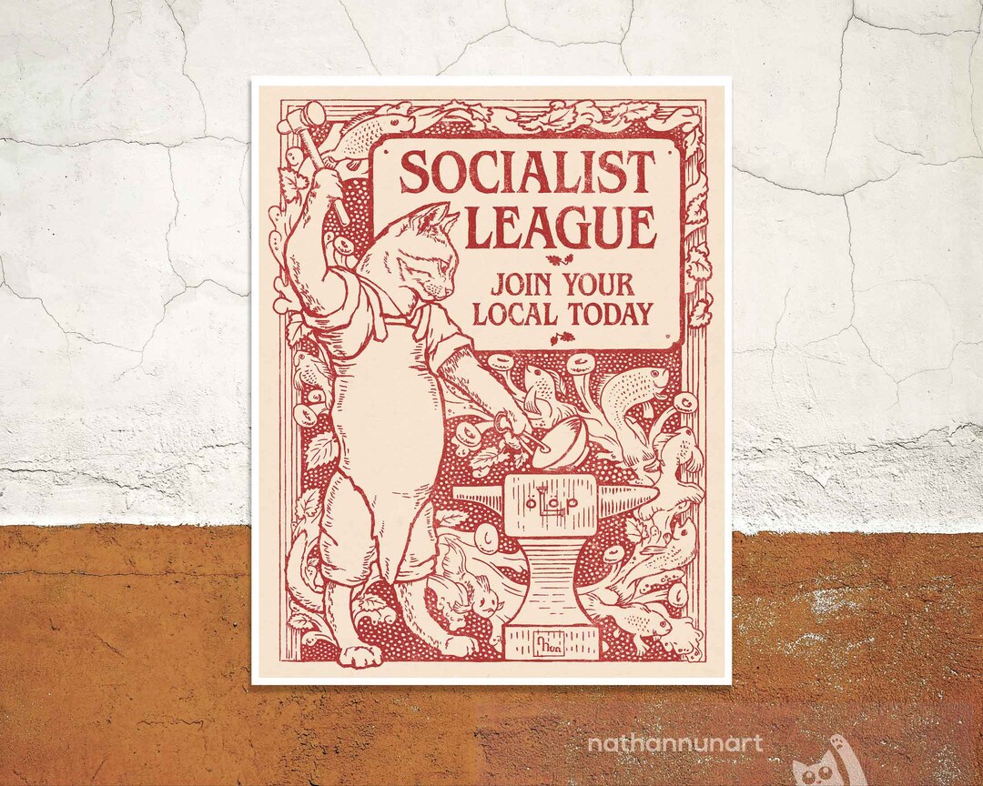 Soviet Cat Poster - Socialist League - Etsy