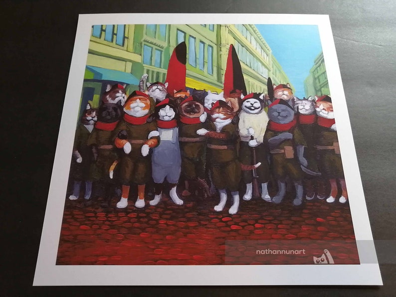 The Anarchist Militia Cat Art Print - Etsy