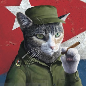 Fidel Catstro - Fidel Castro as a Cat Print - Etsy