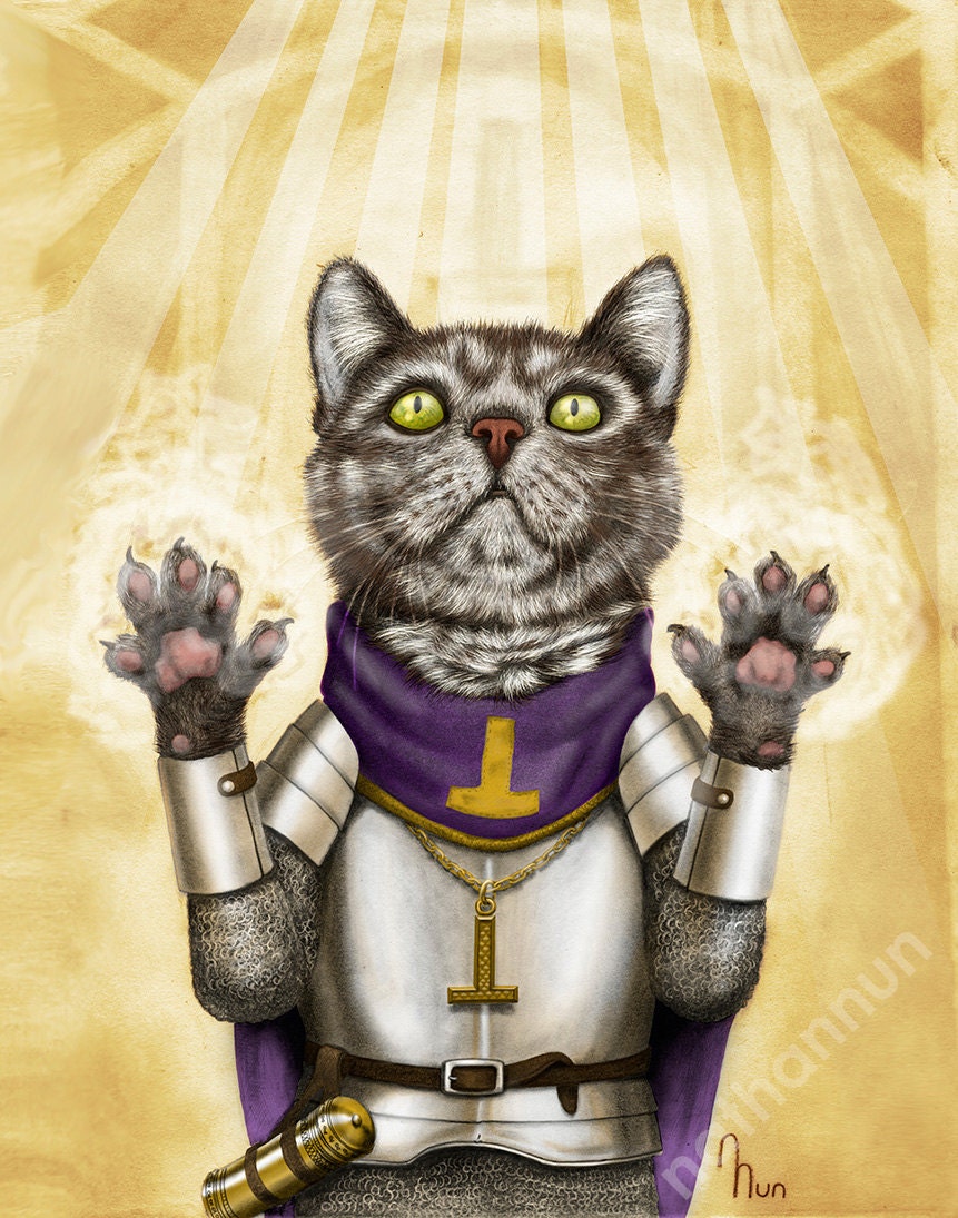 Fantasy Cat Hero Cleric Cat | Etsy