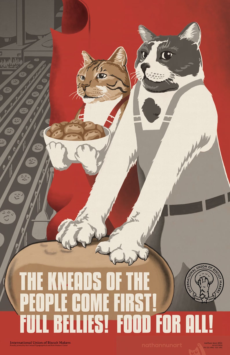 Soviet Cat Poster the Kneads of the People Come First - Etsy