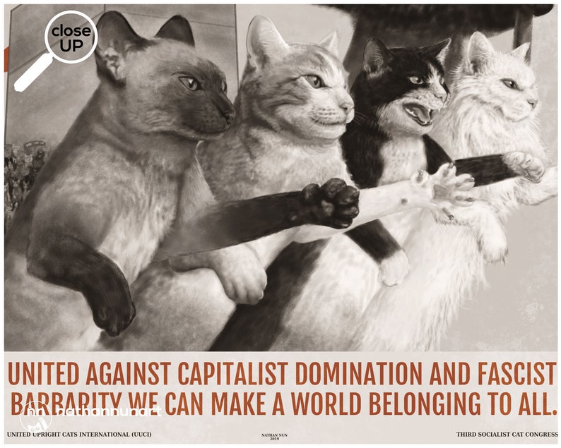 Soviet Cat Poster - Many Furs One Working Class - Etsy Canada